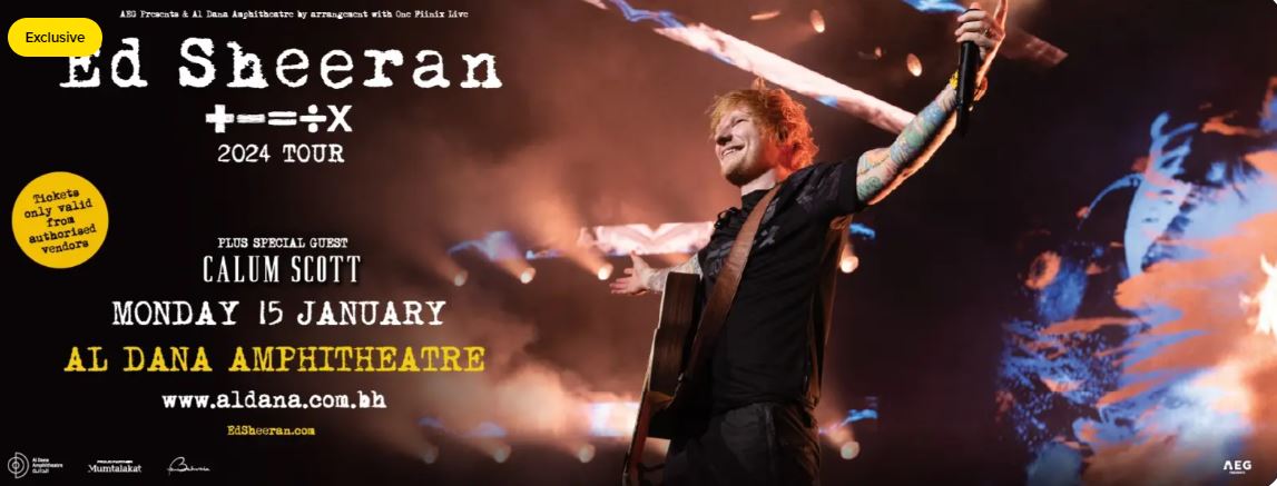 Ed Sheeran Live in Al Dana Amphitheatre, Bahrain - Pinmystay